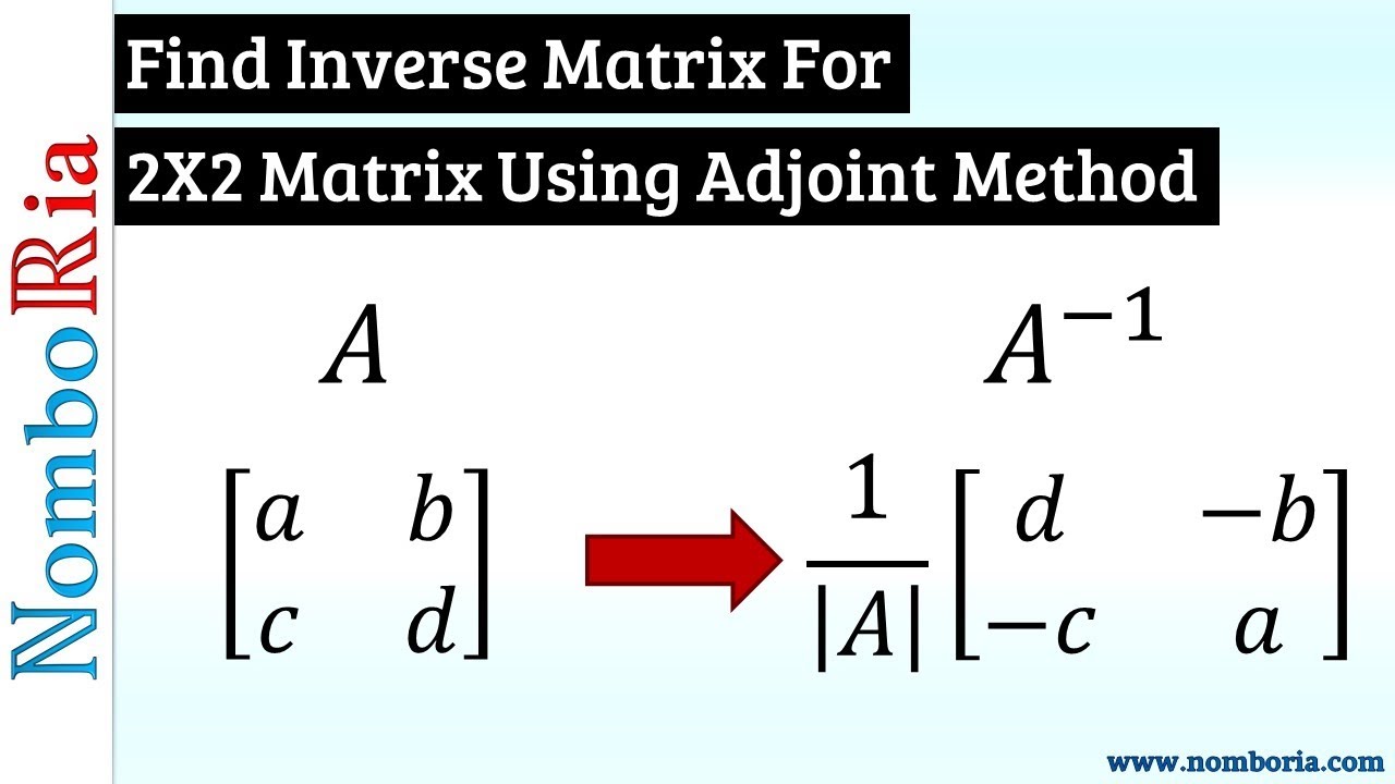 Find Inverse Matrix For 2x2 Matrix Using Adjoint Method YouTube