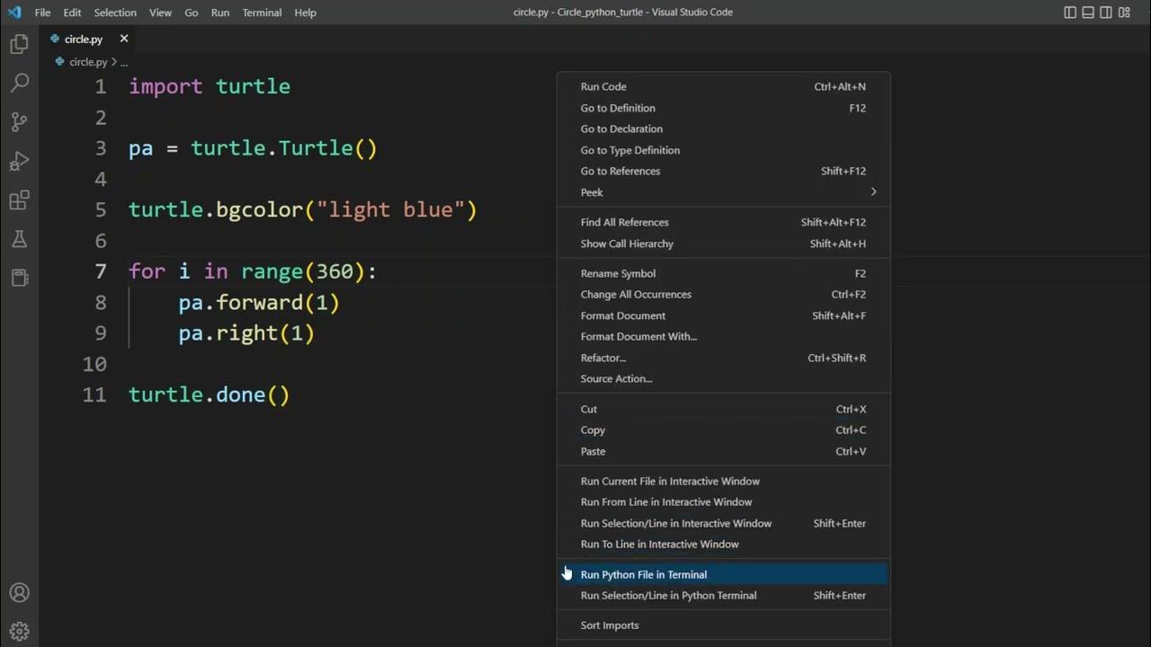 Circle Using Python Turtle Youtube