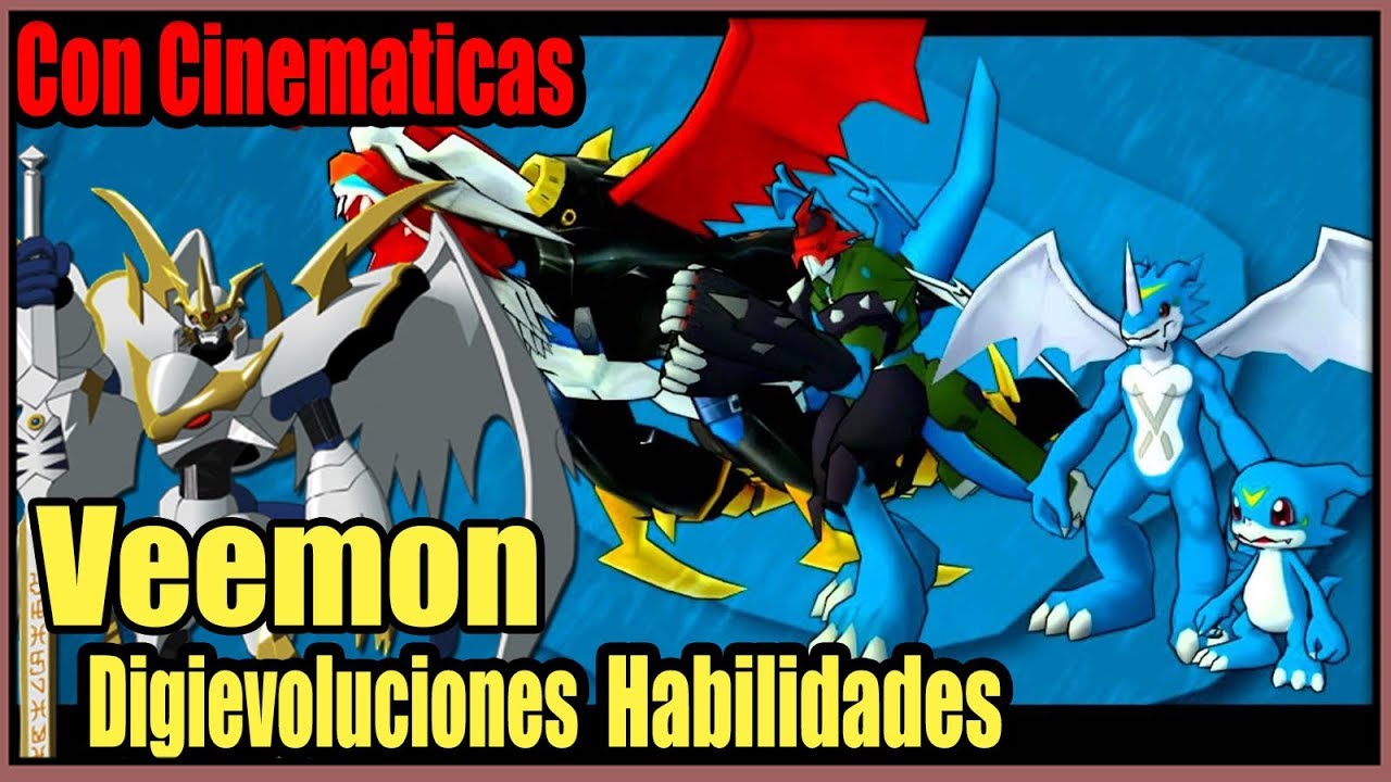 Veemon Todas las Digievoluciones y Habilidades || Con Cinematicas de ...