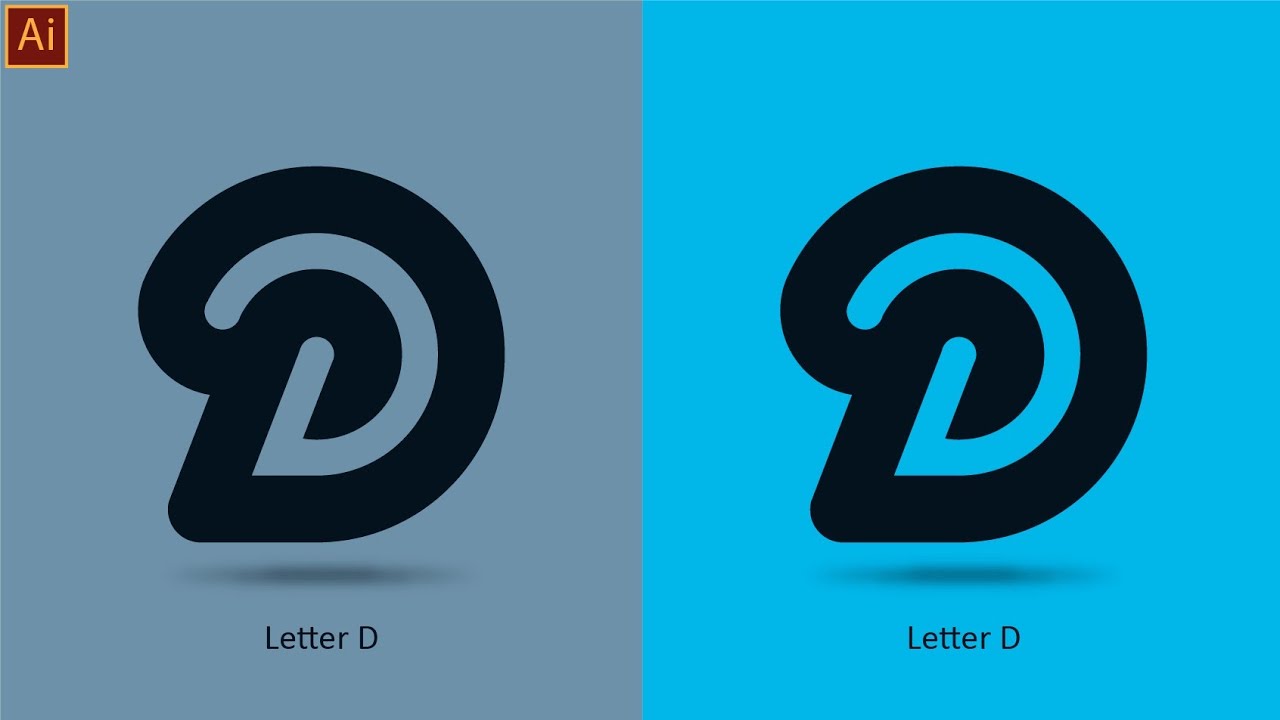 Illustrator Tutorial || How To Make Letter D Logo Design || Letter Logo ...