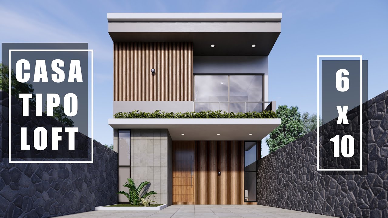 CASA PEQUEÑA Y MINIMALISTA DE 6X10 TIPO LOFT CON BONITO INTERIOR ...