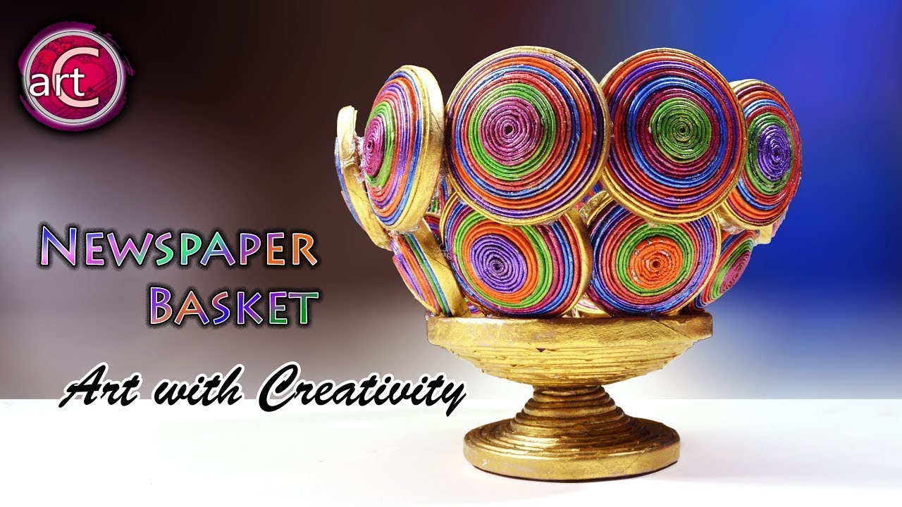 DIY How to Make a Basket from Recycled Newspaper | Handmade Basket ...