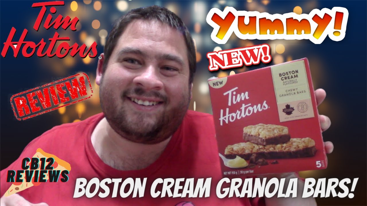 🍩 Tim Hortons "NEW" Boston Cream Granola Bars | Food Review 🍩 August ...