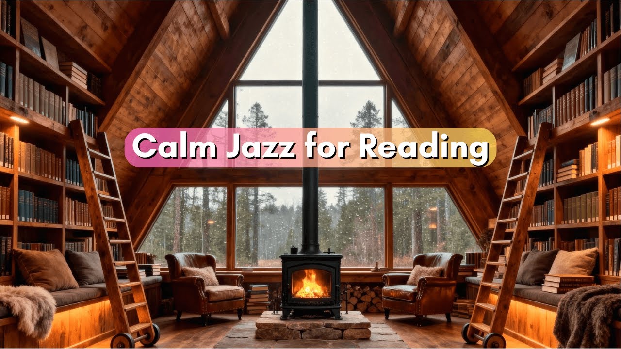 Calm Cabin Jazz 📖 | Cozy Fireplace Ambience for Reading & Quiet Focus ...
