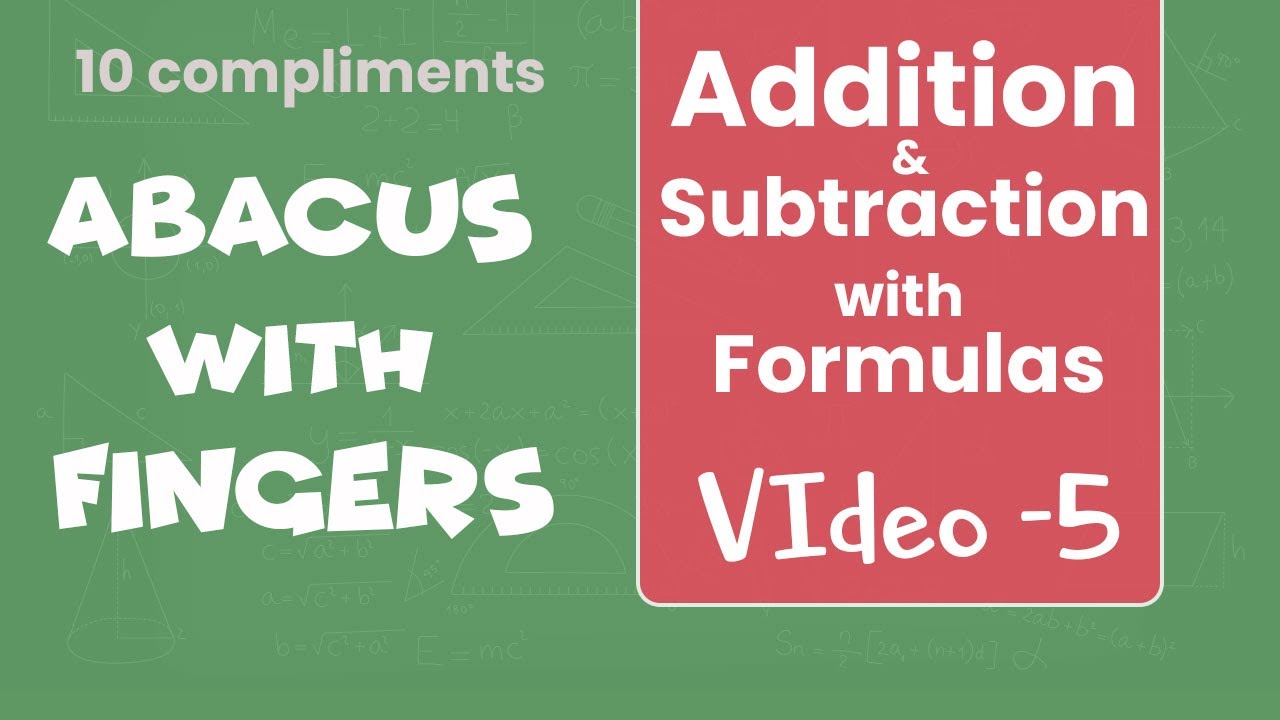 Abacus with fingers | addition and subtraction with 10 compliment's | # ...