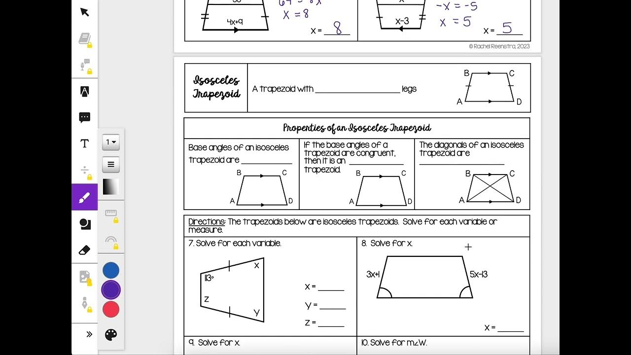 Properties of Trapezoids and Isosceles Trapezoids - Video Lesson - YouTube