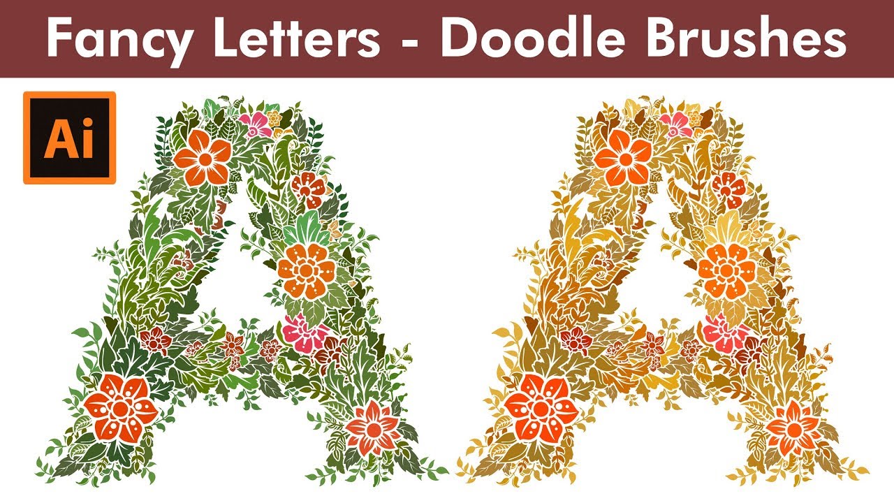 How to Design the Letter A with Doodle Brushes in Adobe Illustrator ...