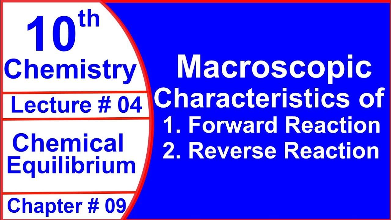 10th Chemistry Chapter 09 lecture 04 | macroscopic characteristics of forward and reverse ...