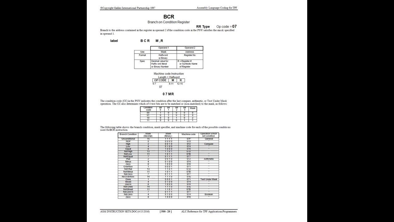 Mainframe Assembler Instruction sets - YouTube