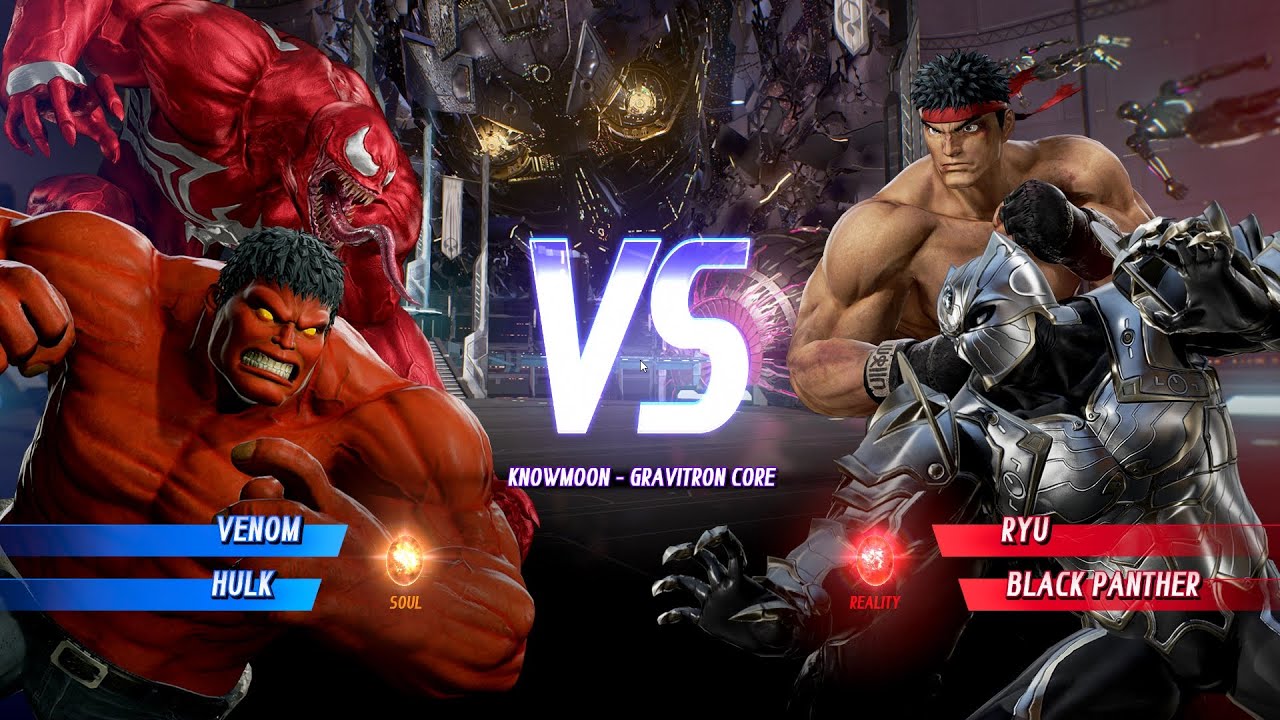 Marvel vs Capcom Hulk Red Venom VS Ryu Black Panther - YouTube