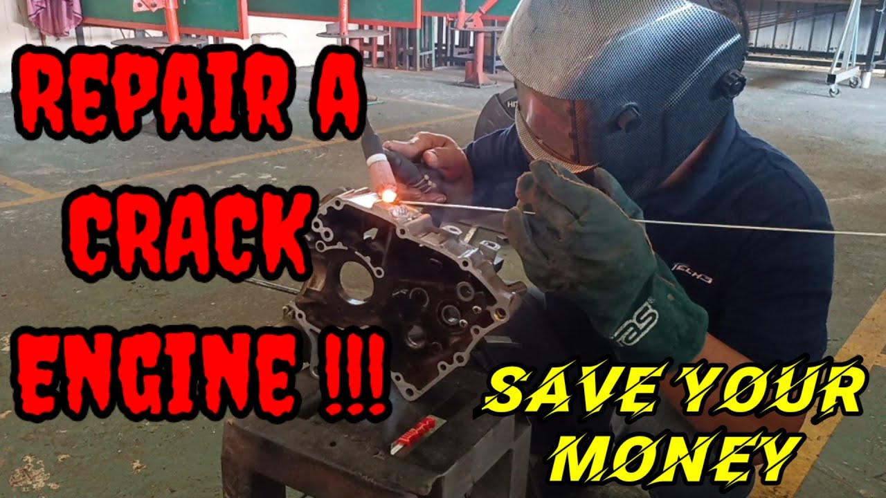 Engine crack repair || Aluminium welding #diyproject - YouTube