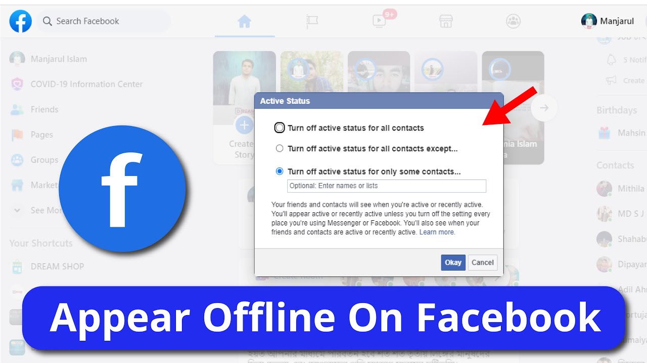 How to appear offline on Facebook || Step-by-step guide ( Computer ...