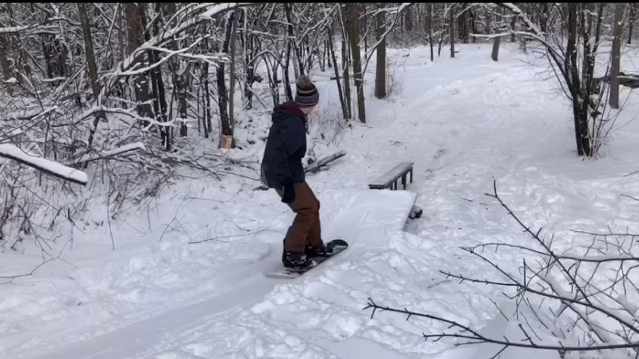 Backyard snowboarding edit - YouTube