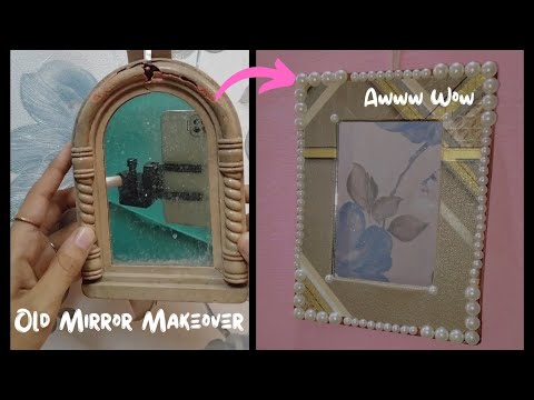 Old Mirror Makeover At Home Ideas | Make A Wall Hanging With Old Mirror ...
