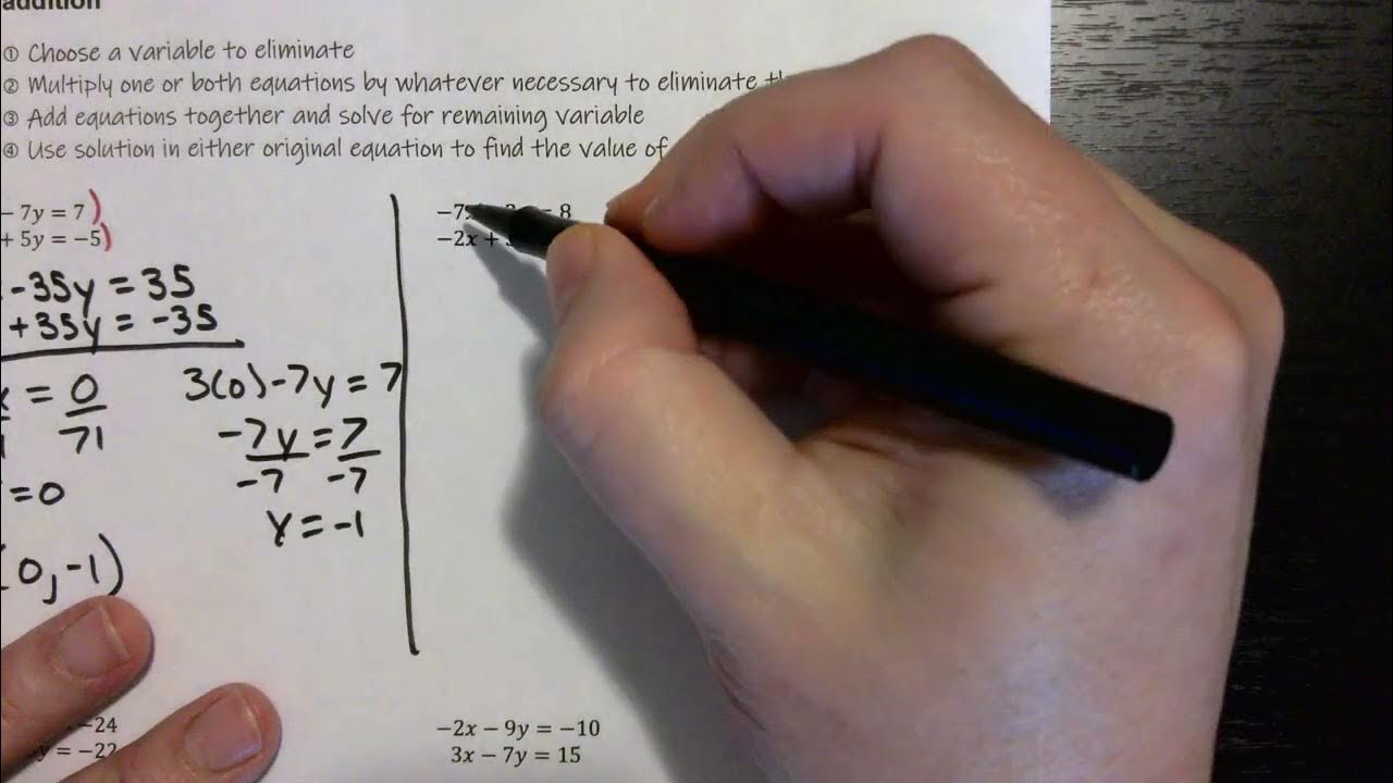 Solving a System of Linear Equations Using Elimination with ...