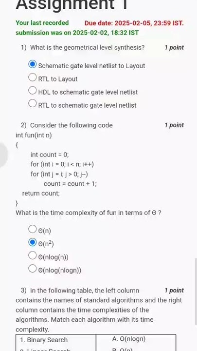 Week 01 || Nptel quiz | VLSI Physical Design with Timing Analysis by IIT Roorkee #trending #vlsi ...