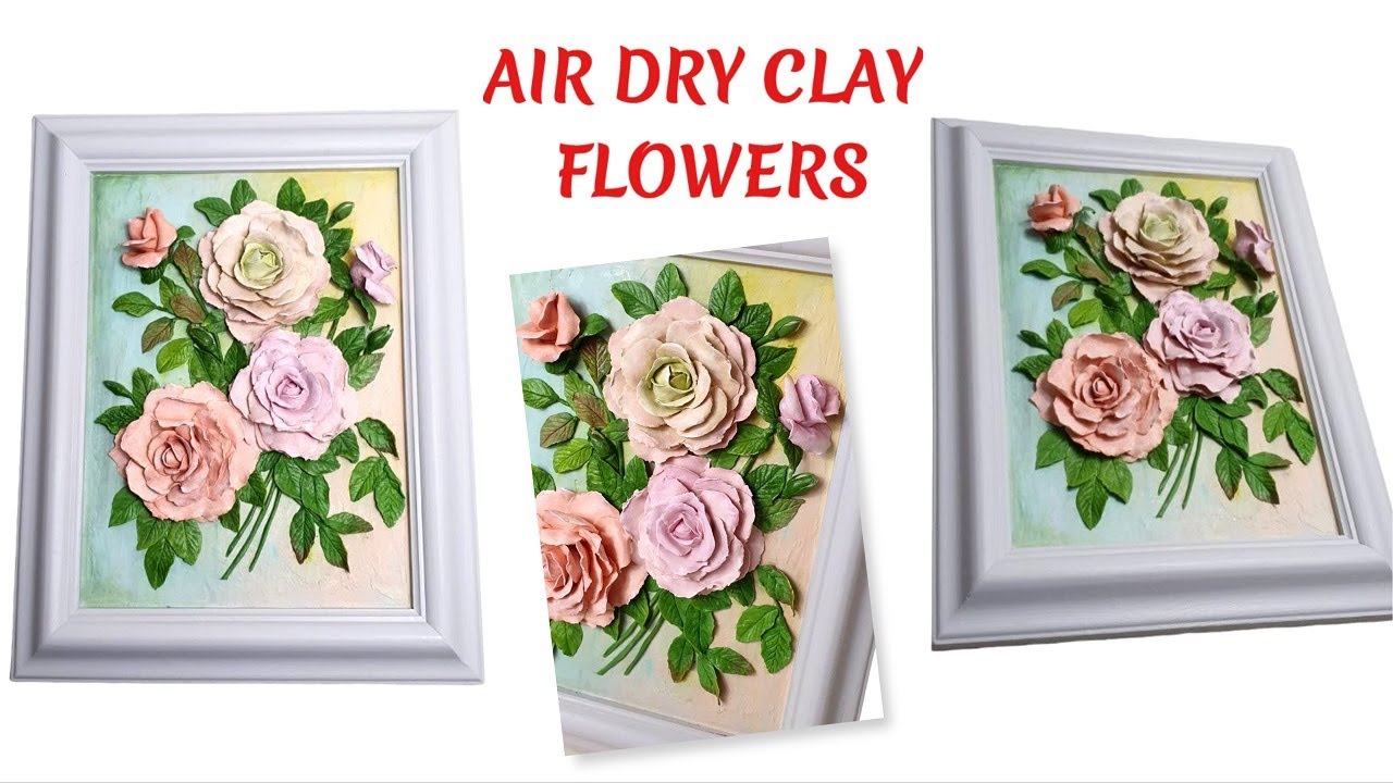 AIR DRY CLAY FLOWERS /Air Dry Clay Projects/Handwork - YouTube