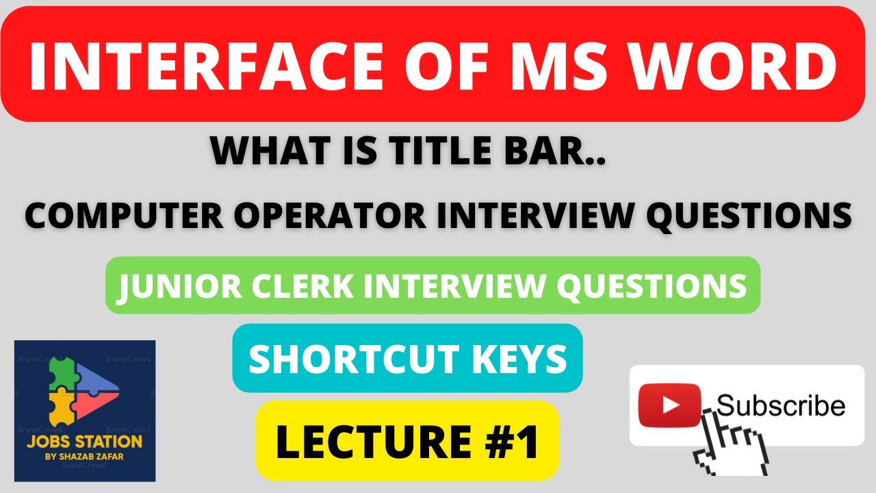 MS Word Interface | Title Bar | Quick Access Toolbar | Control Buttons ...