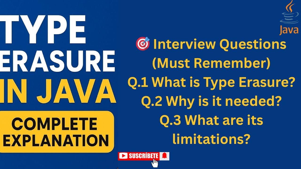 Q.7 🔥 “Type Erasure in Java Explained with Live Code | Java Generics Deep Dive - YouTube