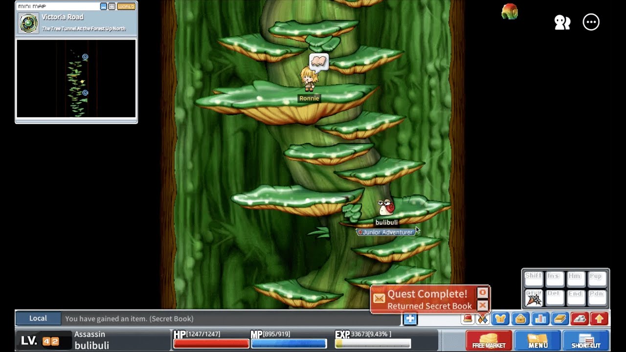 MapleStory Ronnie Quest and Ellinia Tree Dungeons - YouTube