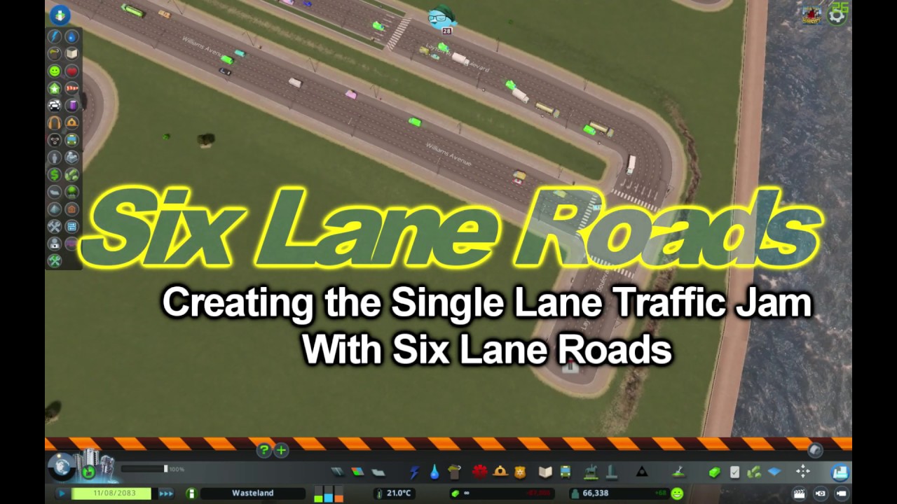 Six Lane Roads | Creating the Single lane backup. - YouTube