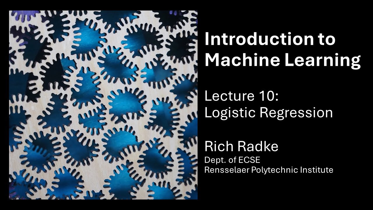 Introduction To Machine Learning Lecture 10 Logistic Regression Youtube