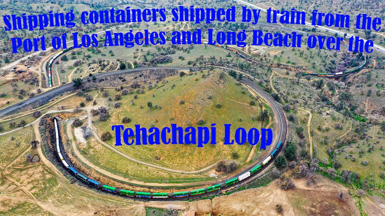 Shipping containers shipped by train from the Port of Los Angeles over ...