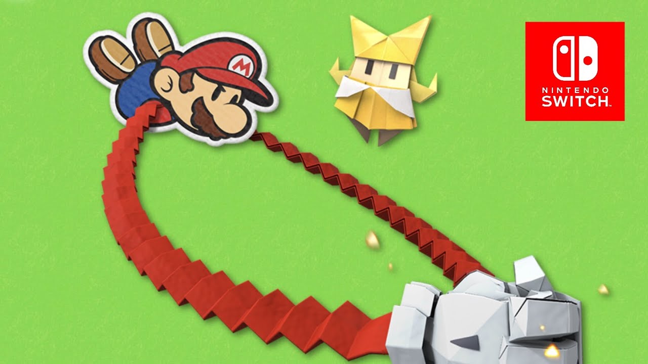 First Battle System Footage Of Paper Mario The Origami King - YouTube