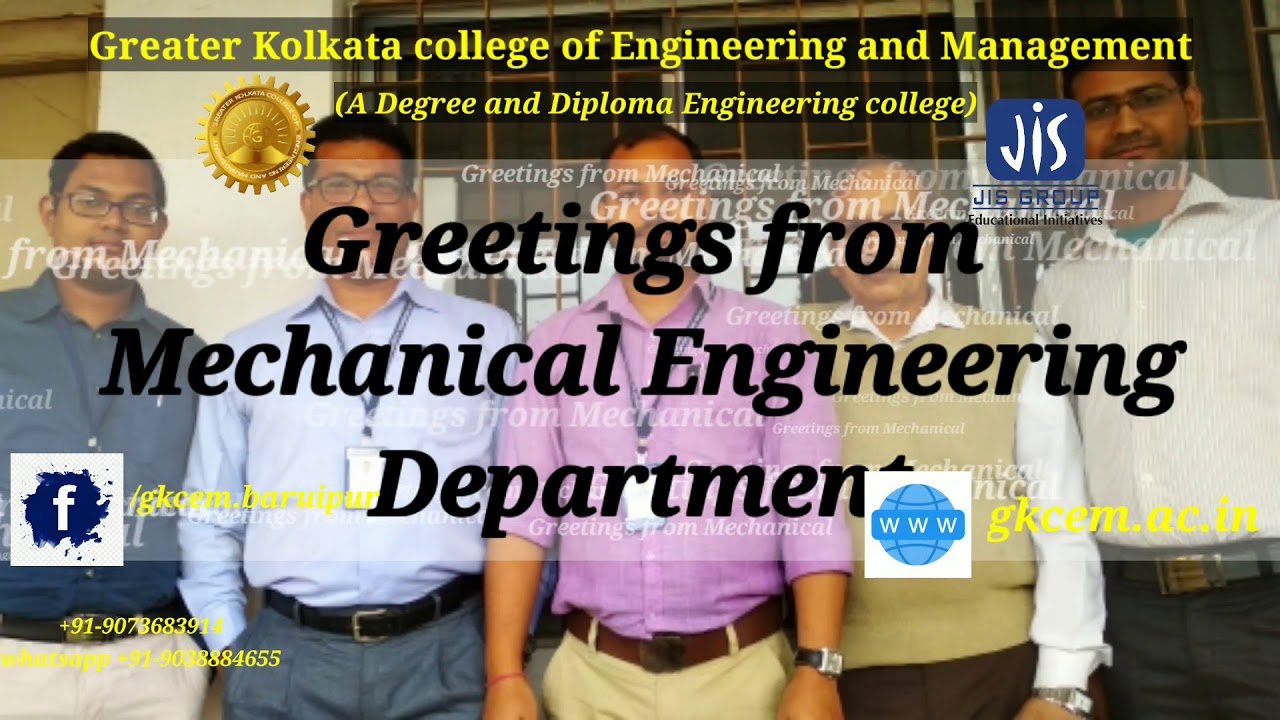 HOD'S message from ME Department | GKCEM | JIS Group | - YouTube