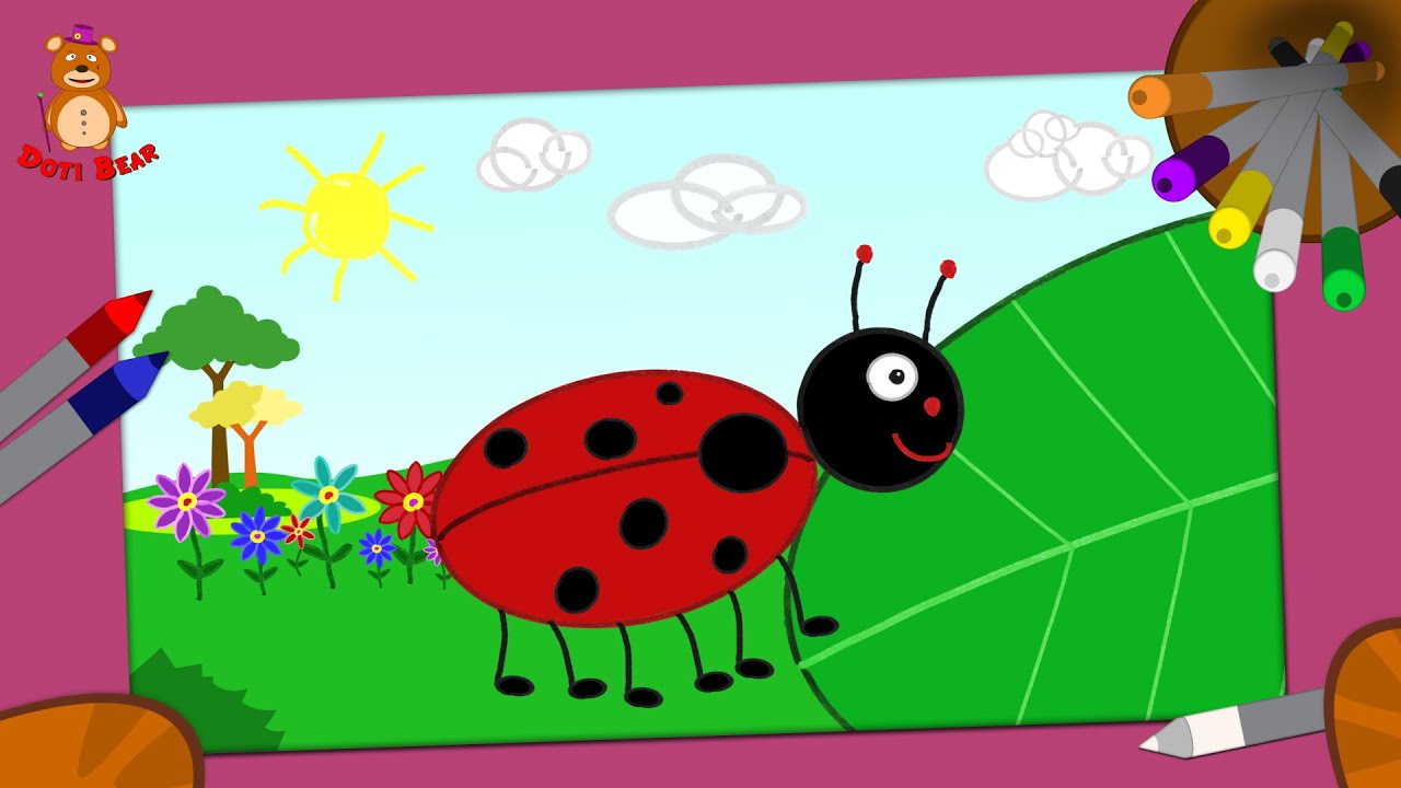 Educational animation for toddlers - How to Draw a Ladybug - YouTube