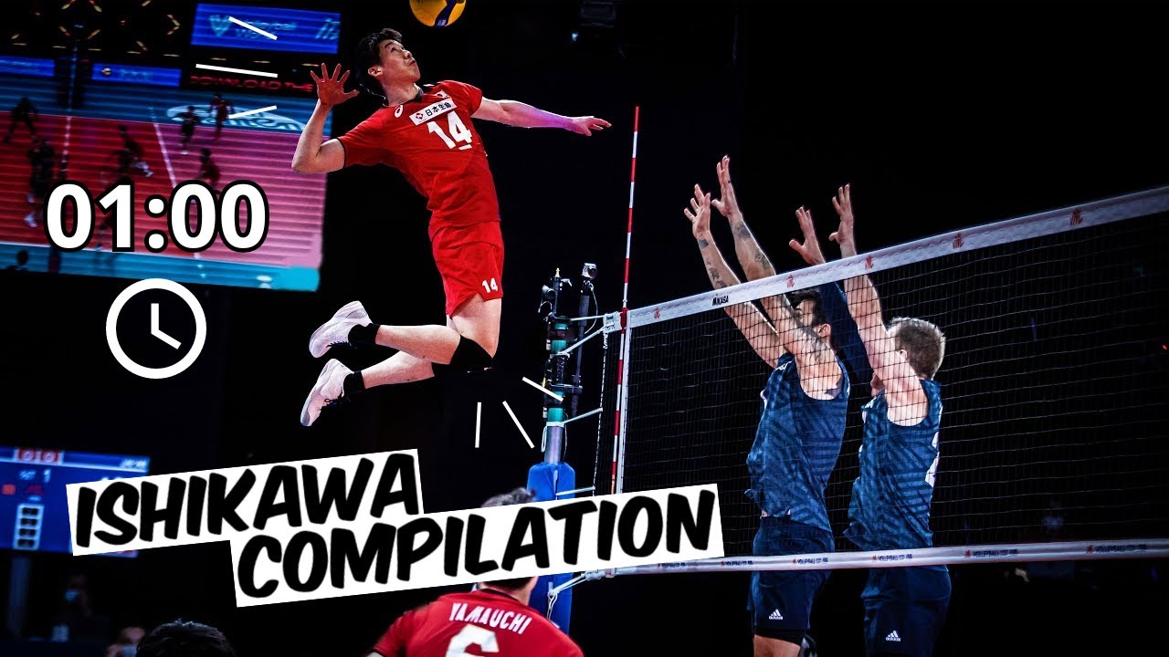 One minute compilation: Yuki Ishikawa monster spikes !!! - YouTube