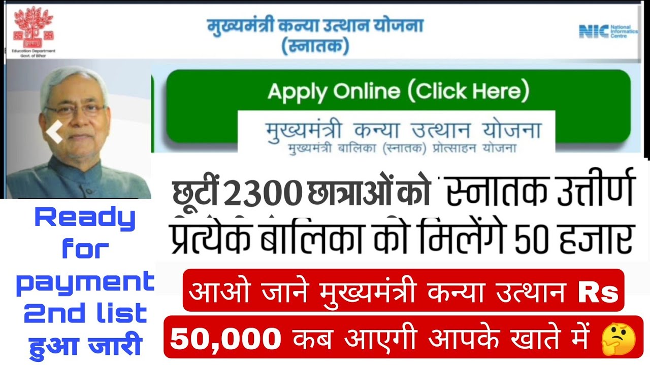 Mukhyamantri Kanya Utthan Yojana Bihar Online 2023 Graduation Pass