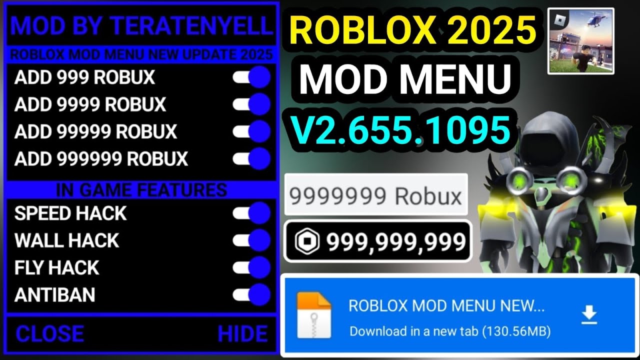 Roblox Mods Menu Unlimited Robux Update 2025 | Roblox Mod Apk Unlimited ...
