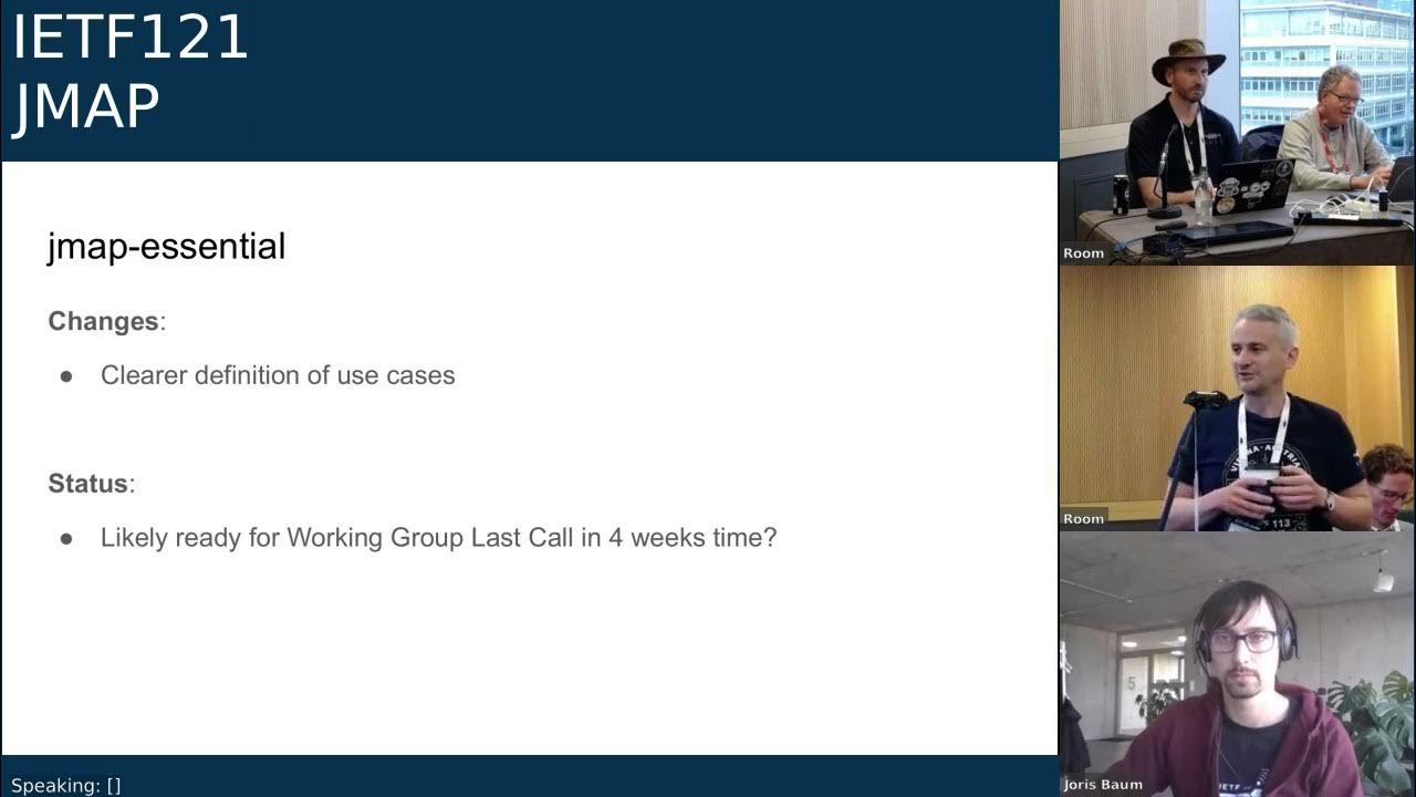 IETF 121: JSON Mail Access Protocol (JMAP) 2024-11-05 15:00 - YouTube