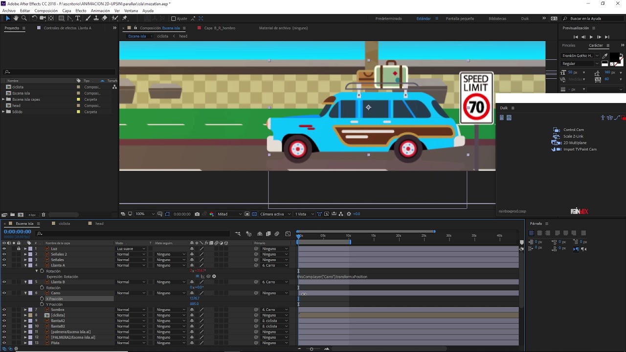 tutorial parallax Duik after effects - YouTube