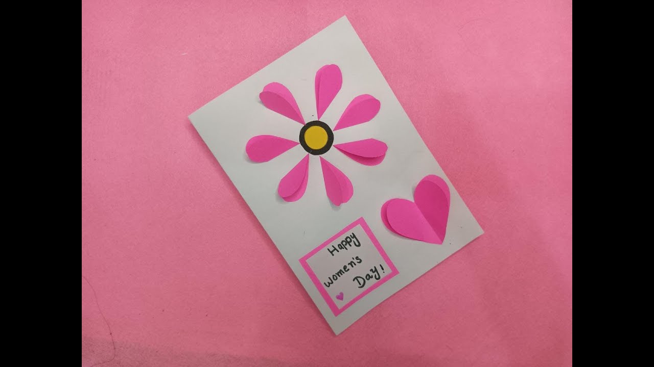 Women's Day Greeting Card Making Handmade | Women's Day Card | Happy ...