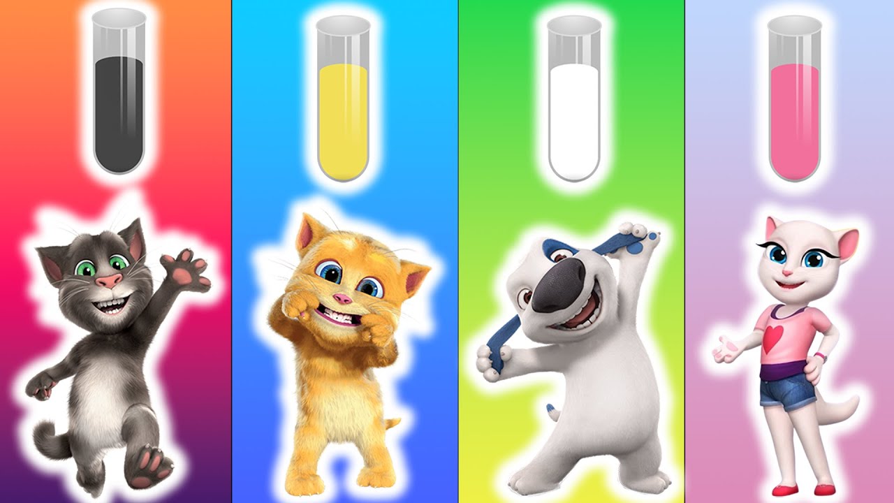 TALKING TOM : Guess the correct paint color to find Talking Tom, Ginger ...