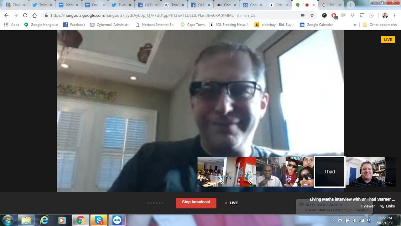 Living Maths interview with Dr Thad Starner Wearable Tech! - YouTube