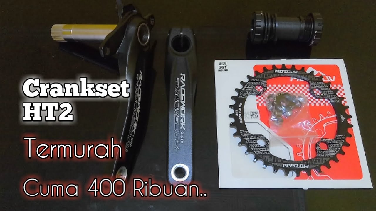 Unboxing dan Review Crankset Hollowtech 2 Racework Termurah - YouTube