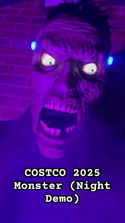 COSTCO Halloween 2025 Animated Monster Night Time Demo! - YouTube
