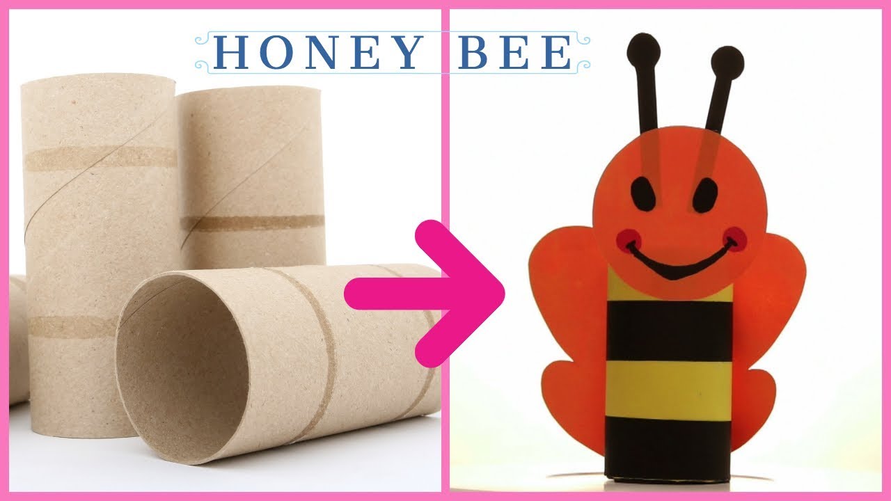 Cardboard Tube Crafts Ideas I How to make a Honey Bee From Cardboard ...