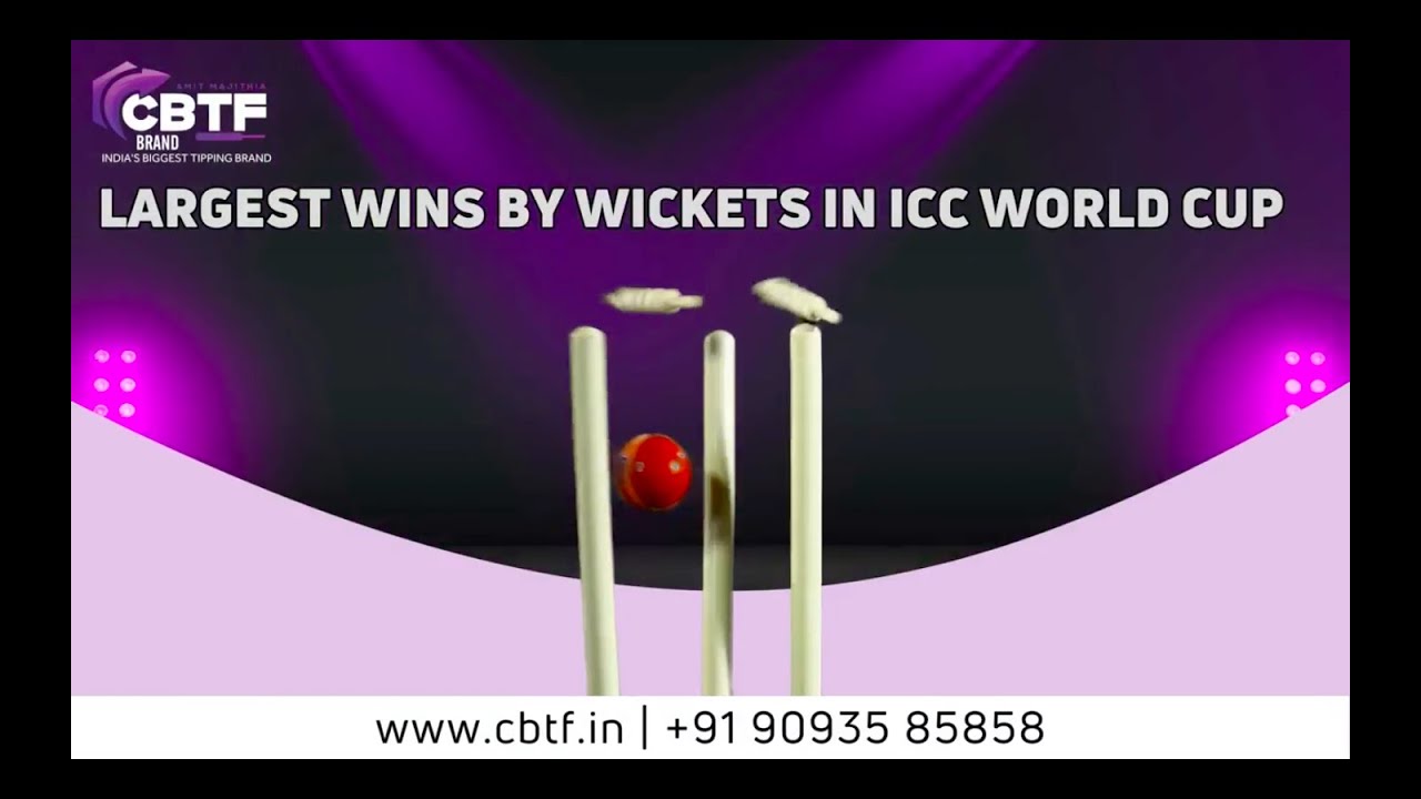 Largest Wins by Wickets in ICC World Cup - YouTube