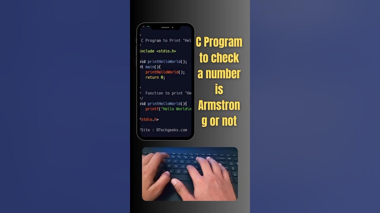 C Program to check a number is Armstrong or not #asmr #coding #shots #programming - YouTube