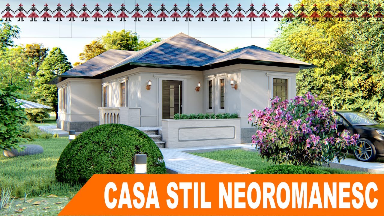 Proiecte arhitectura case românești - Casa in stil neoromanesc - YouTube