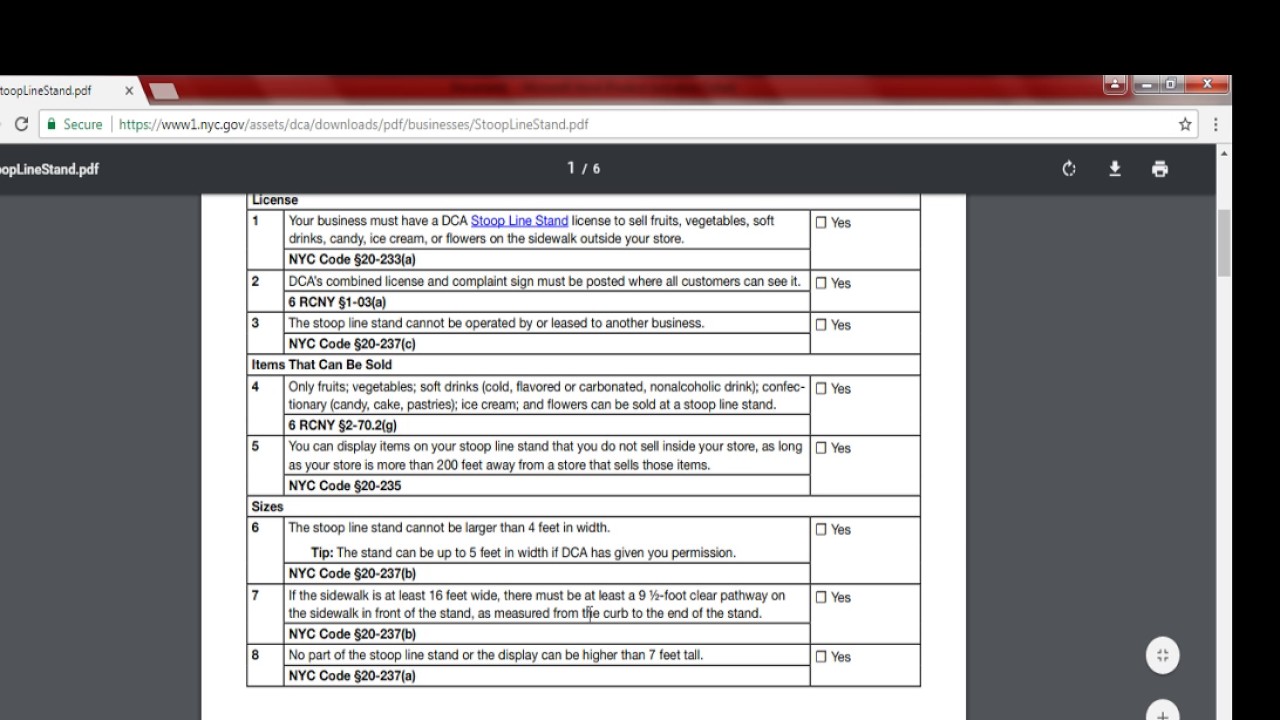DCA CHECKLIST FOR STOOP LINE STAND - YouTube