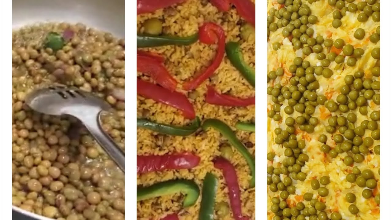 Cómo hacer MORO DE GUANDULES / ARROZ CON GANDULES y ENSALADA RUSA 🥔 ...