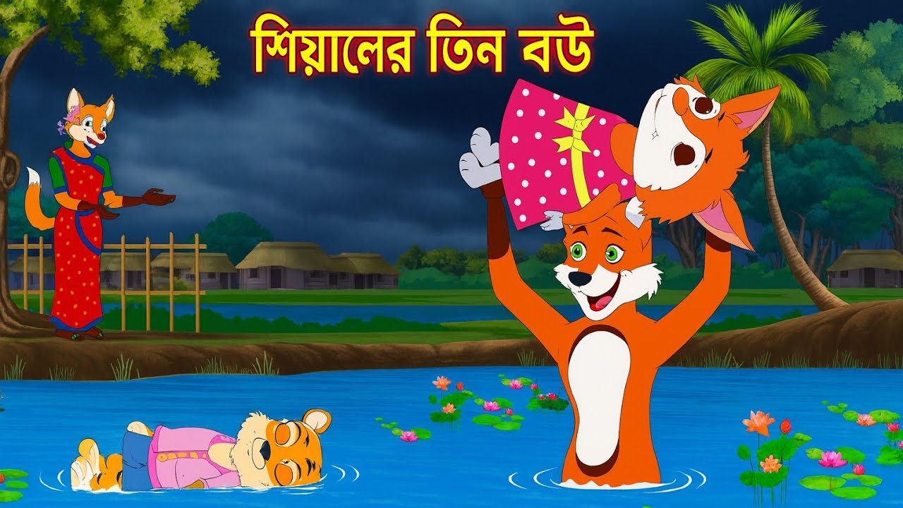 শিয়ালের তিন বই | Kids & Family Cartoon Story | Bangla Cartoon | fox ...