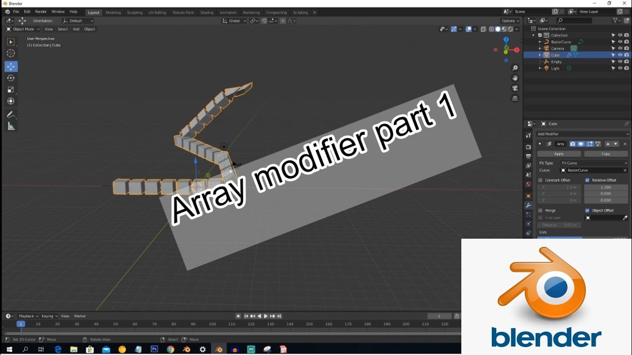 Array Modifier Part 1 In Blender Ep 10 Youtube 1478