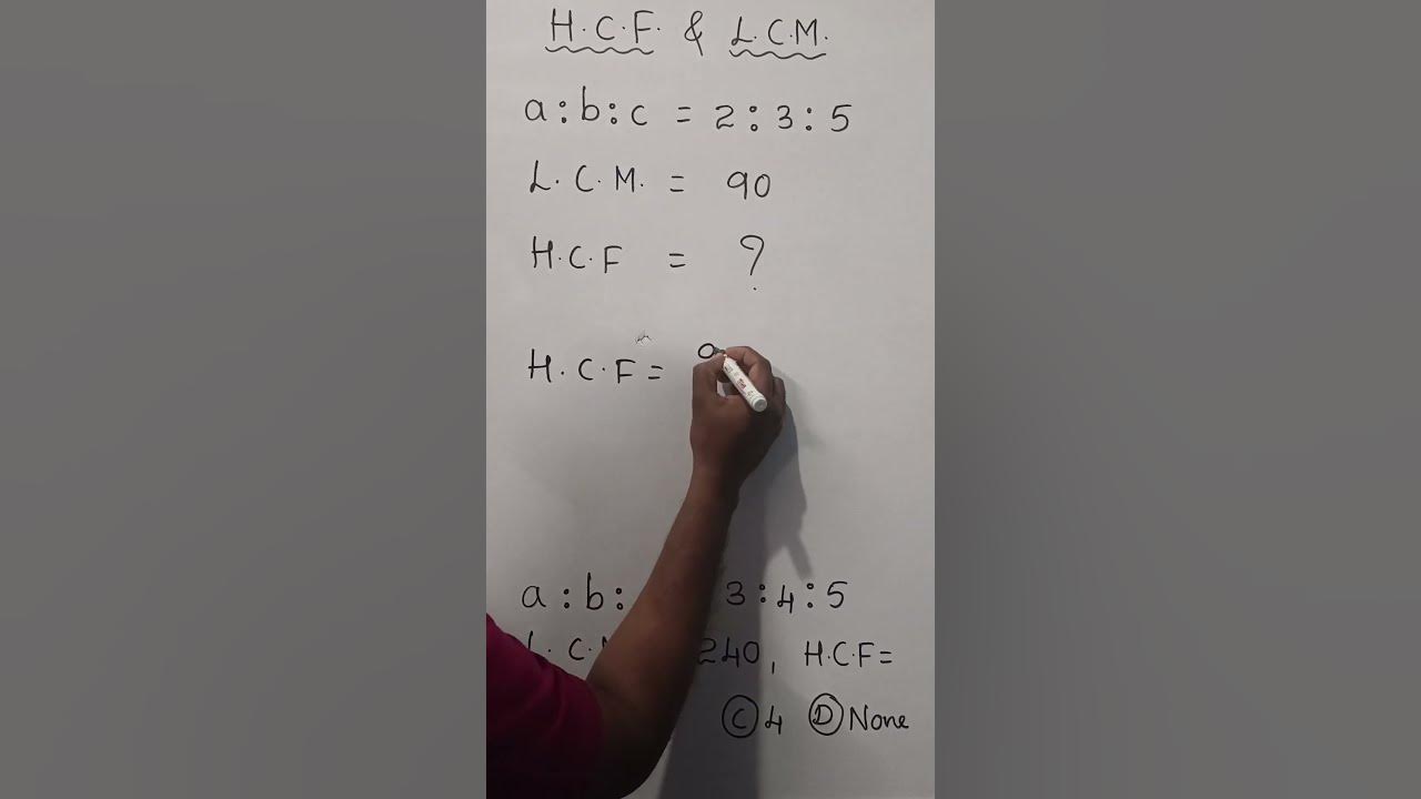 Ratio of the numbers and H.C.F, L.C.M - YouTube