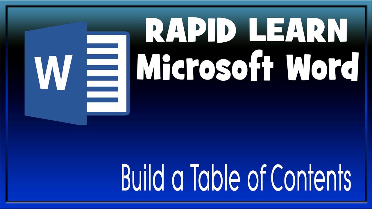 Rapid Learning Table Of Contents Microsoft Word Course YouTube rapid-learning-table-of-contents-microsoft-word-course-youtube